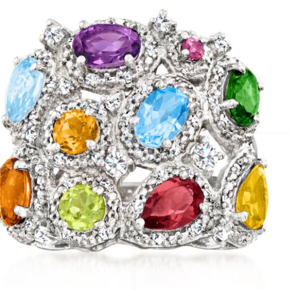 Ross-Simons | Jewelry | Nib Ross Simons Big Bold Multigemstone Cocktail ...